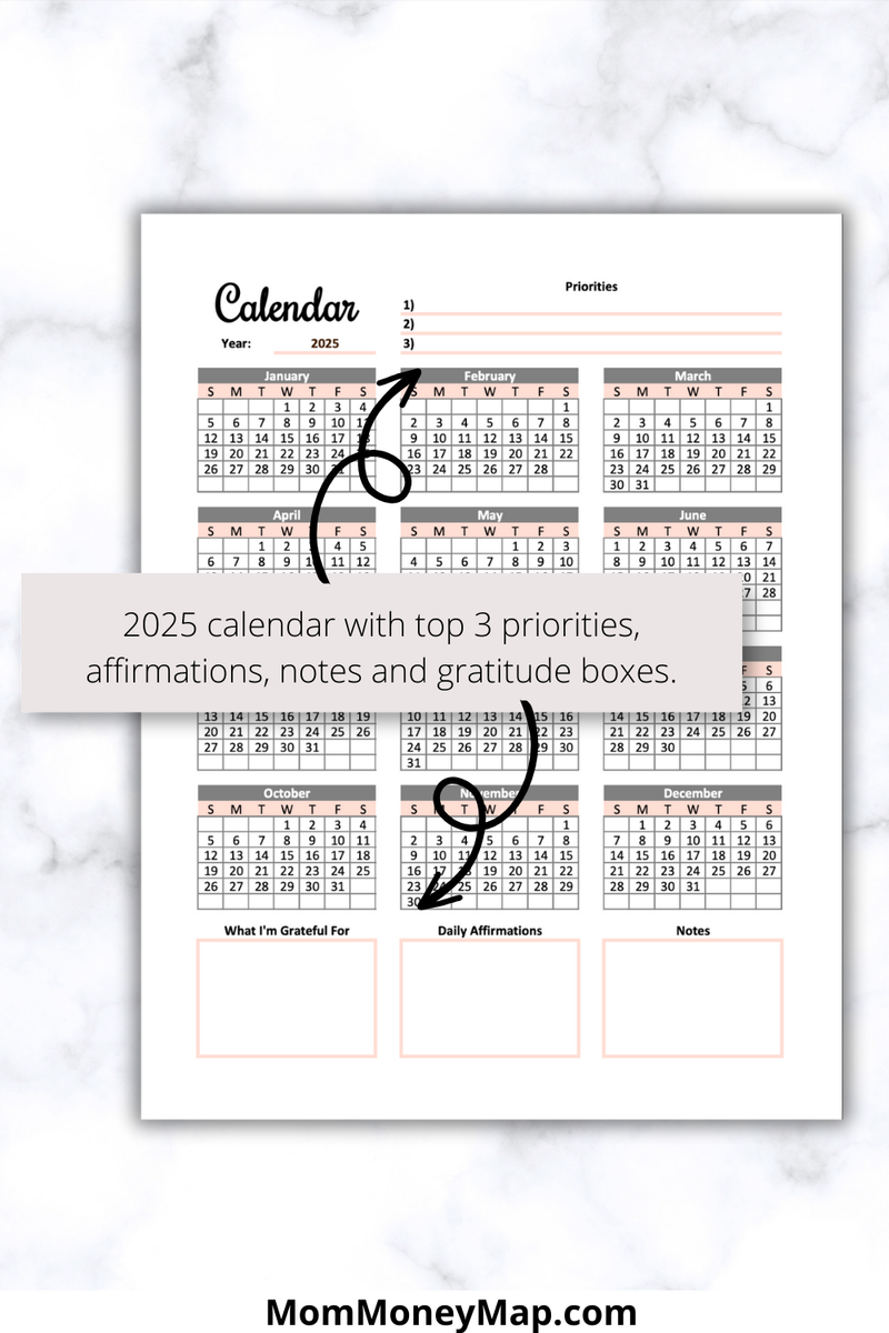 2025 Calendar Color Printable PDF for Planning & Organization – Mom ...