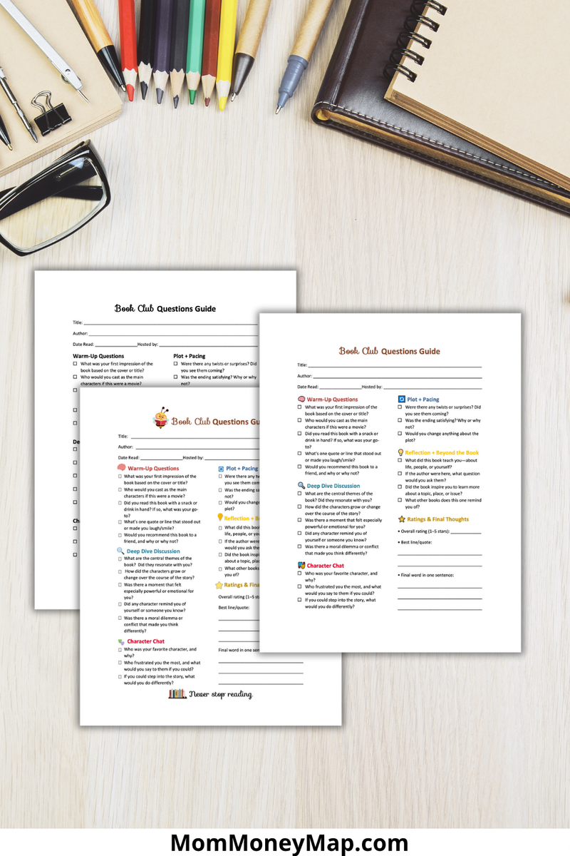 Book Club Discussion Guide Printable PDF – Mom Money Map