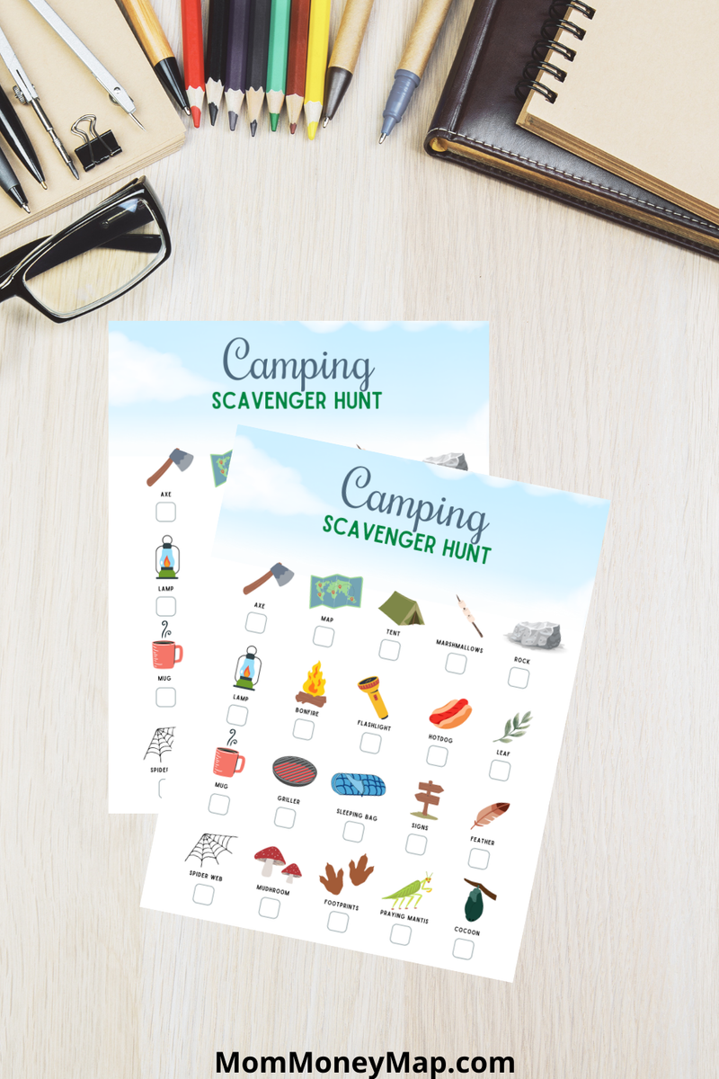 Camping Scavenger Hunt Printable PDF for Kids & Outdoor Fun – Mom Money Map