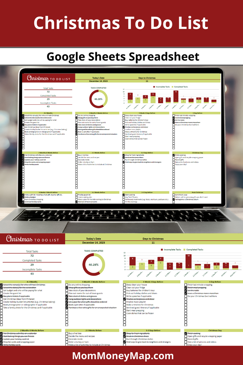Christmas To Do List Google Sheets Spreadsheet – Mom Money Map