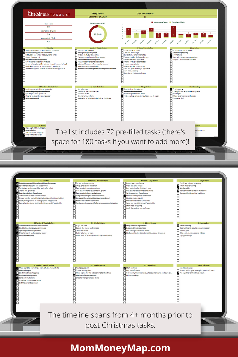 Christmas To Do List Google Sheets Spreadsheet – Mom Money Map
