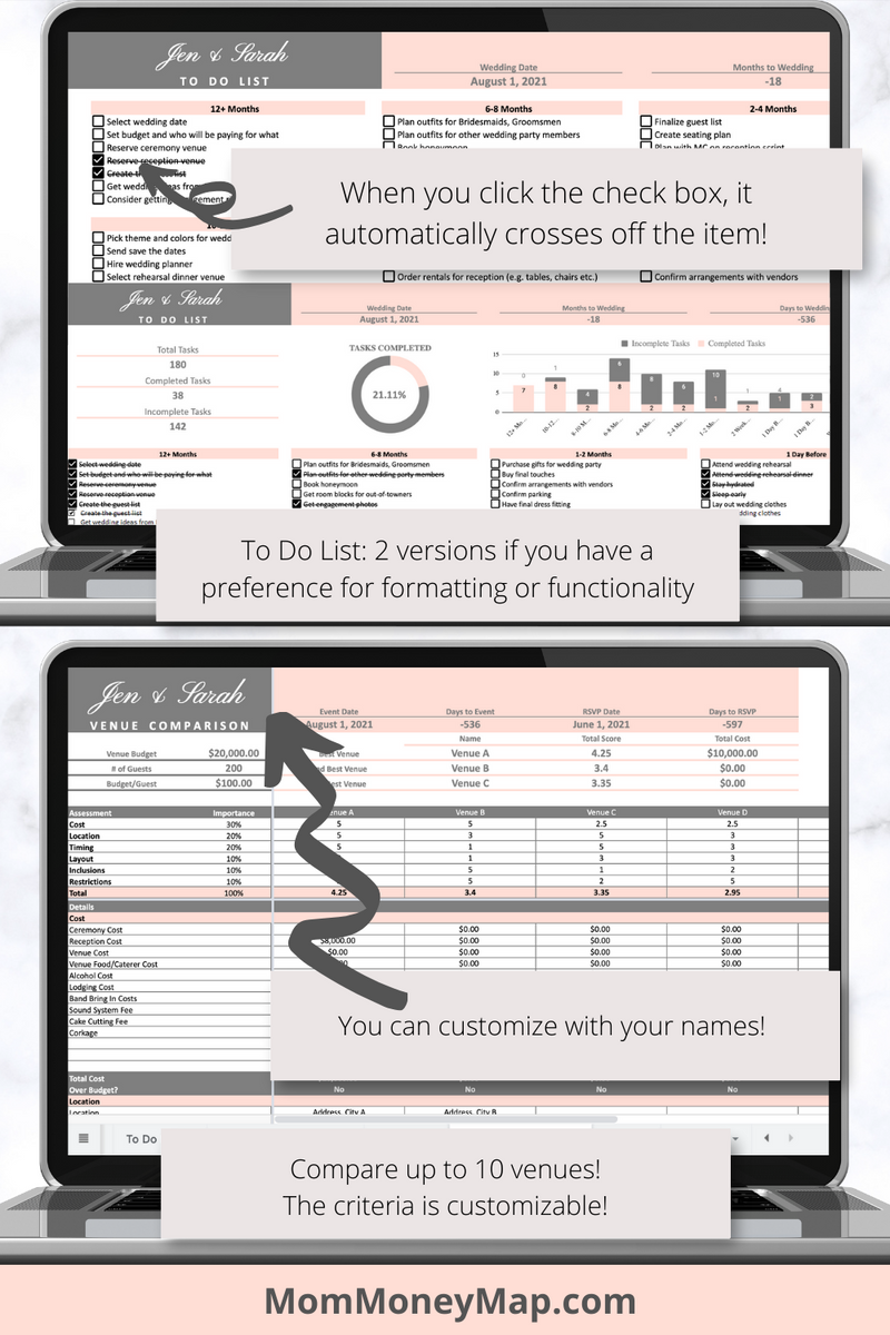 LGBTQ Wedding Planner Google Sheets Spreadsheet – Mom Money Map