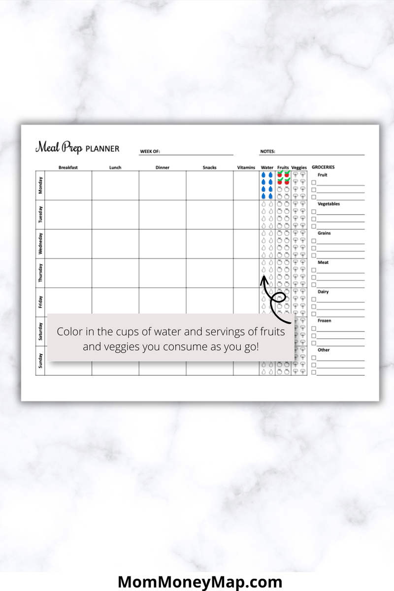 Meal Prep Planner Printable PDF – Mom Money Map