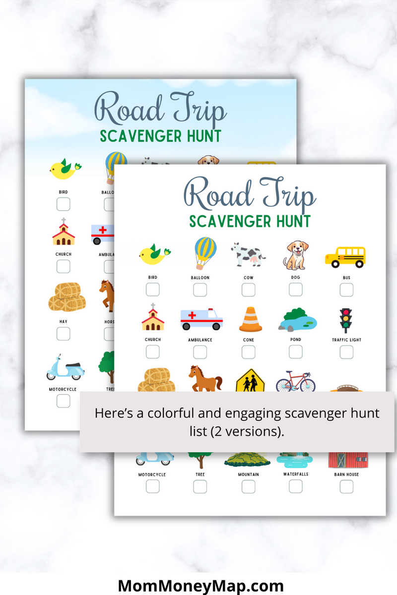 Road Trip Scavenger Hunt Printable PDF for Kids & Family Fun – Mom ...