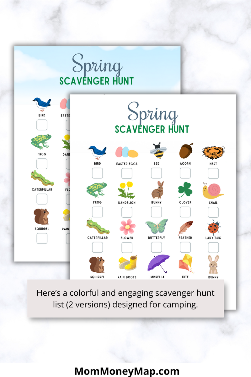 Spring Scavenger Hunt Printable PDF – Mom Money Map