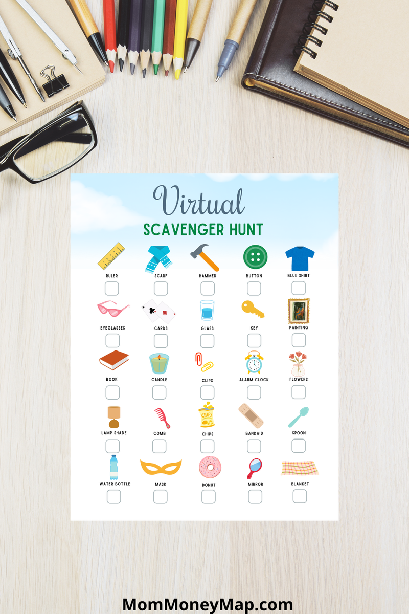 Virtual Scavenger Hunt Printable PDF – Mom Money Map