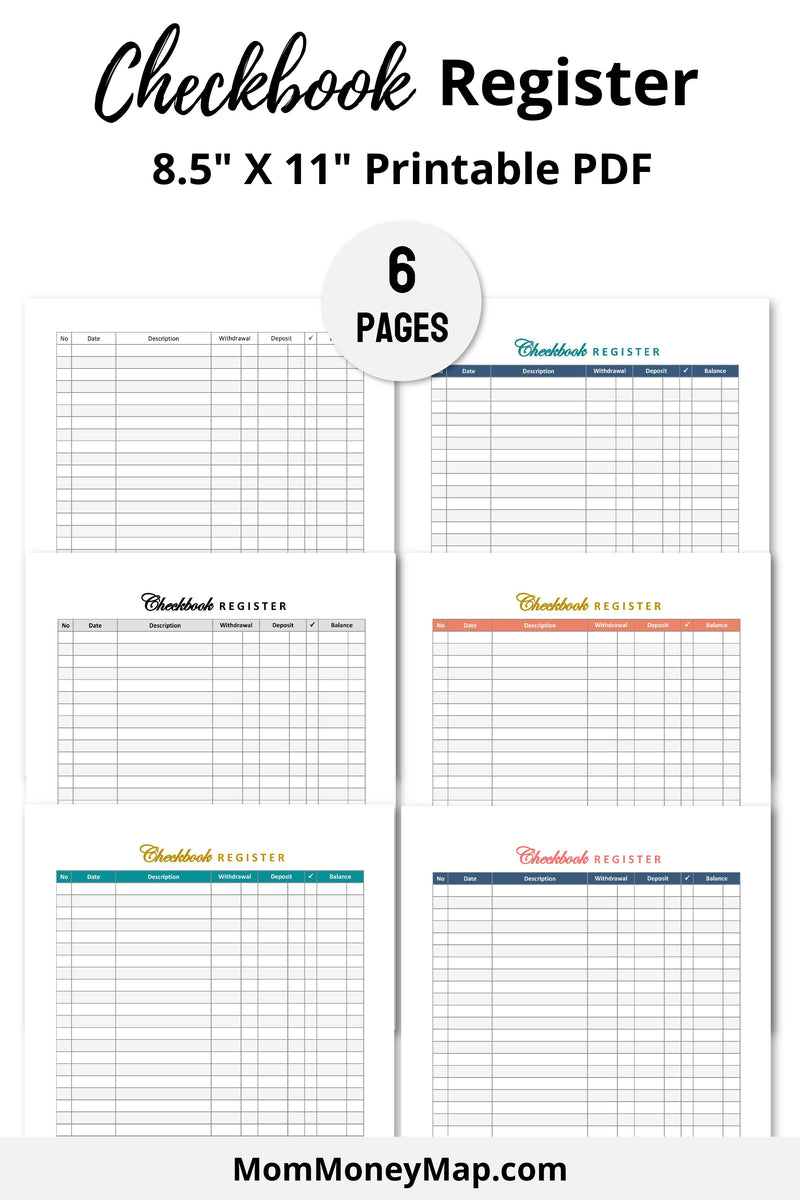 Check Register Printable PDF Mom Money Map Check Register Printable PDF Mom Money Map