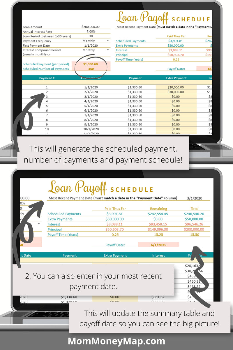 Loan Payoff Tracker Google Sheets Spreadsheet – Mom Money Map
