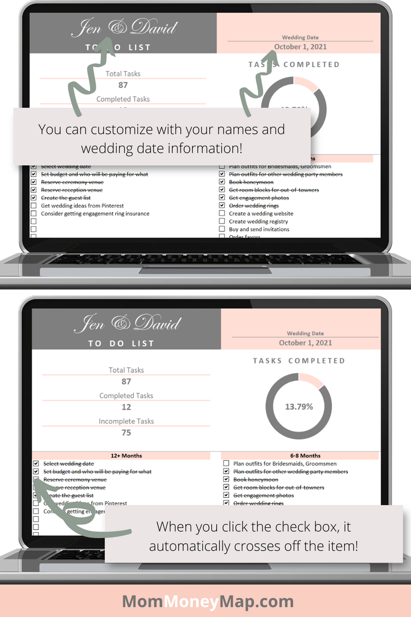 Wedding To Do List Excel Spreadsheet – Extended Checklist Planner – Mom ...