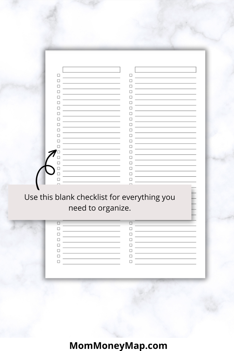 Blank Checklist Printable PDF A4 – 2 Categories for Organization – Mom ...