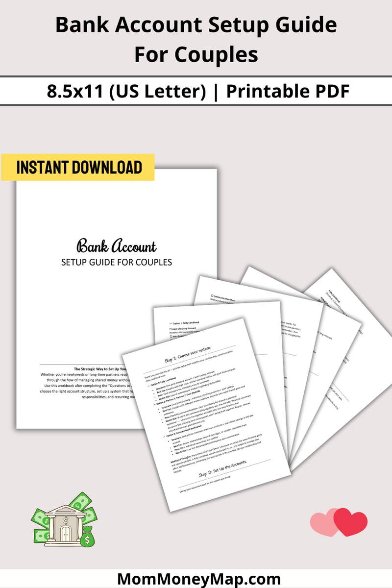 Bank Account Setup Guide For Couples Printable PDF – Mom Money Map