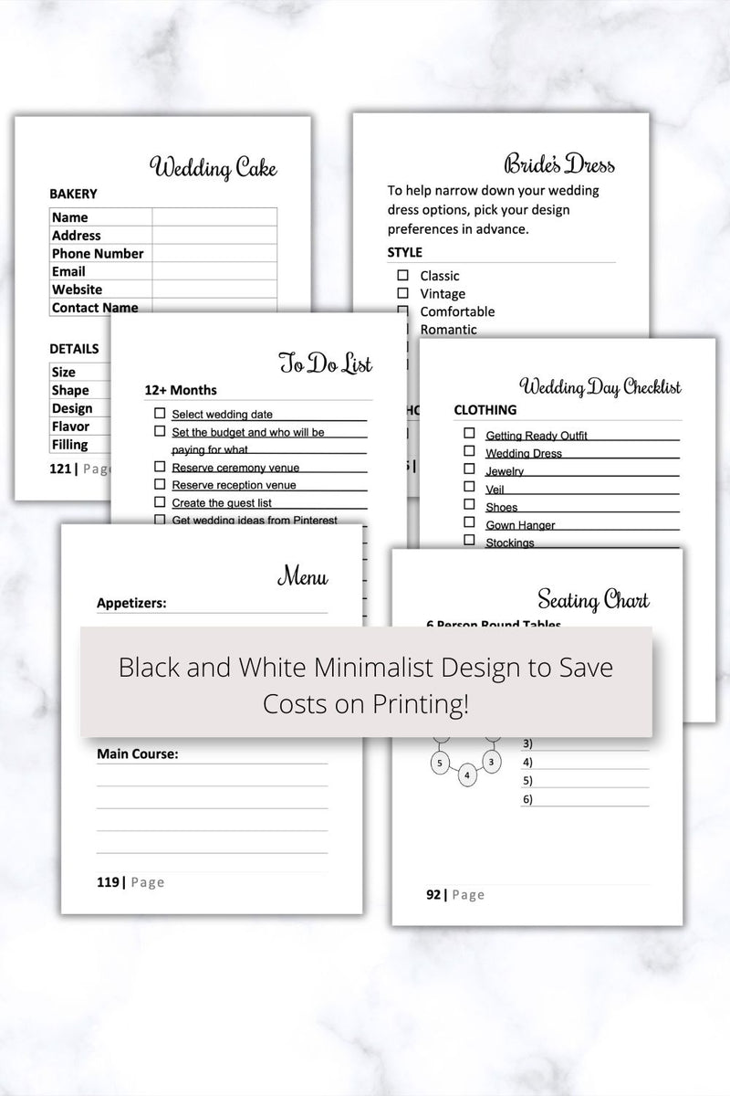 Wedding Planner Printable PDF – Large Print for Easy Planning – Mom ...