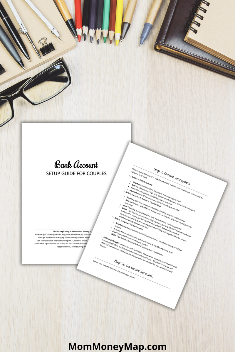 Bank Account Setup Guide For Couples Printable PDF – Mom Money Map