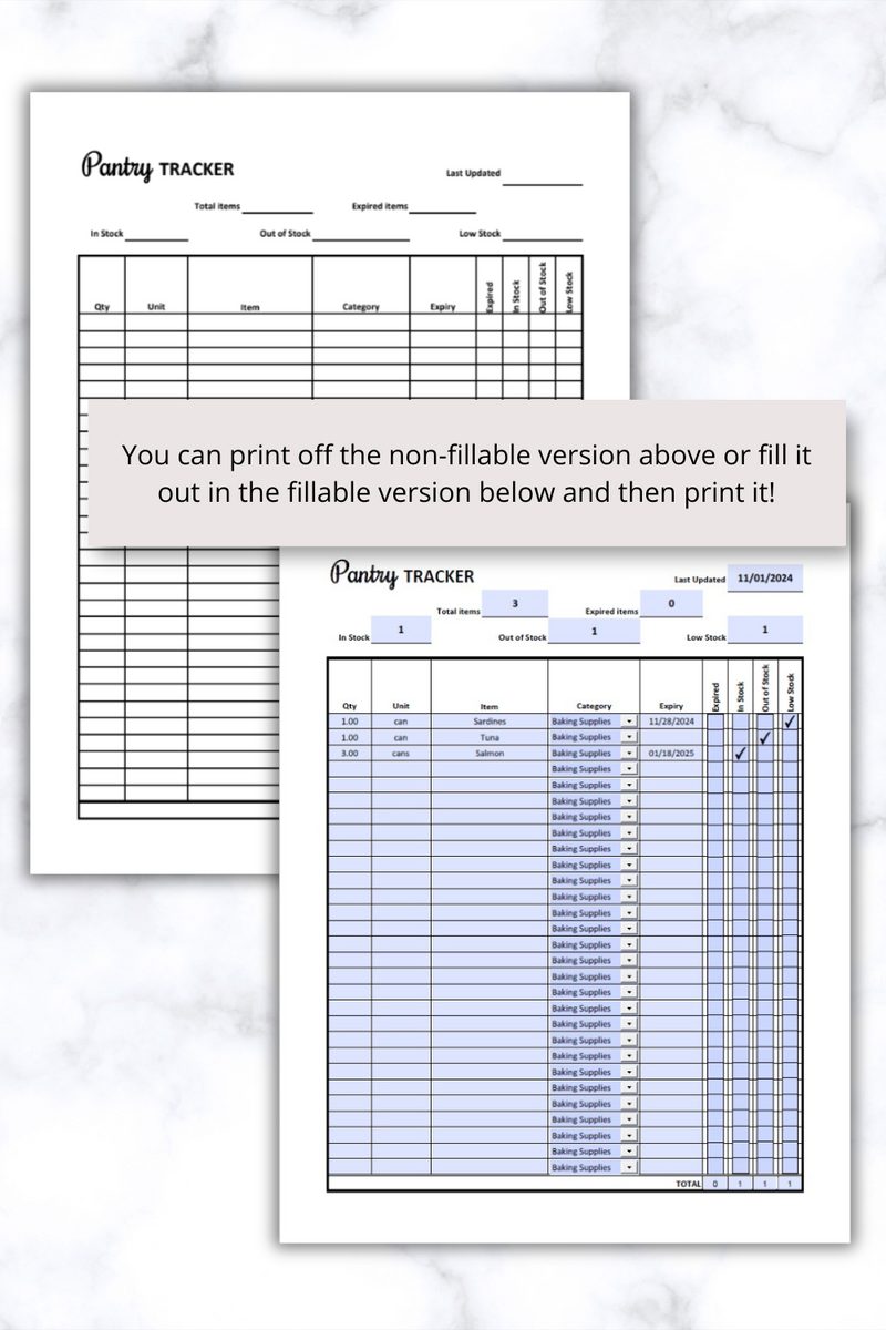 Pantry Organizer Printable PDF for Kitchen Storage & Inventory – Mom ...