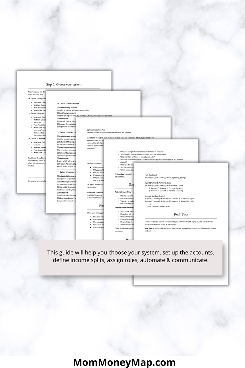 Bank Account Setup Guide For Couples Printable PDF – Mom Money Map