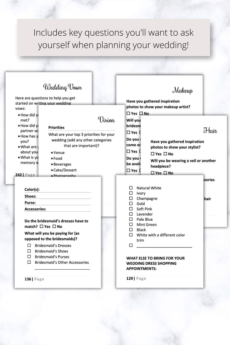 Wedding Planner Printable PDF – Large Print for Easy Planning – Mom ...