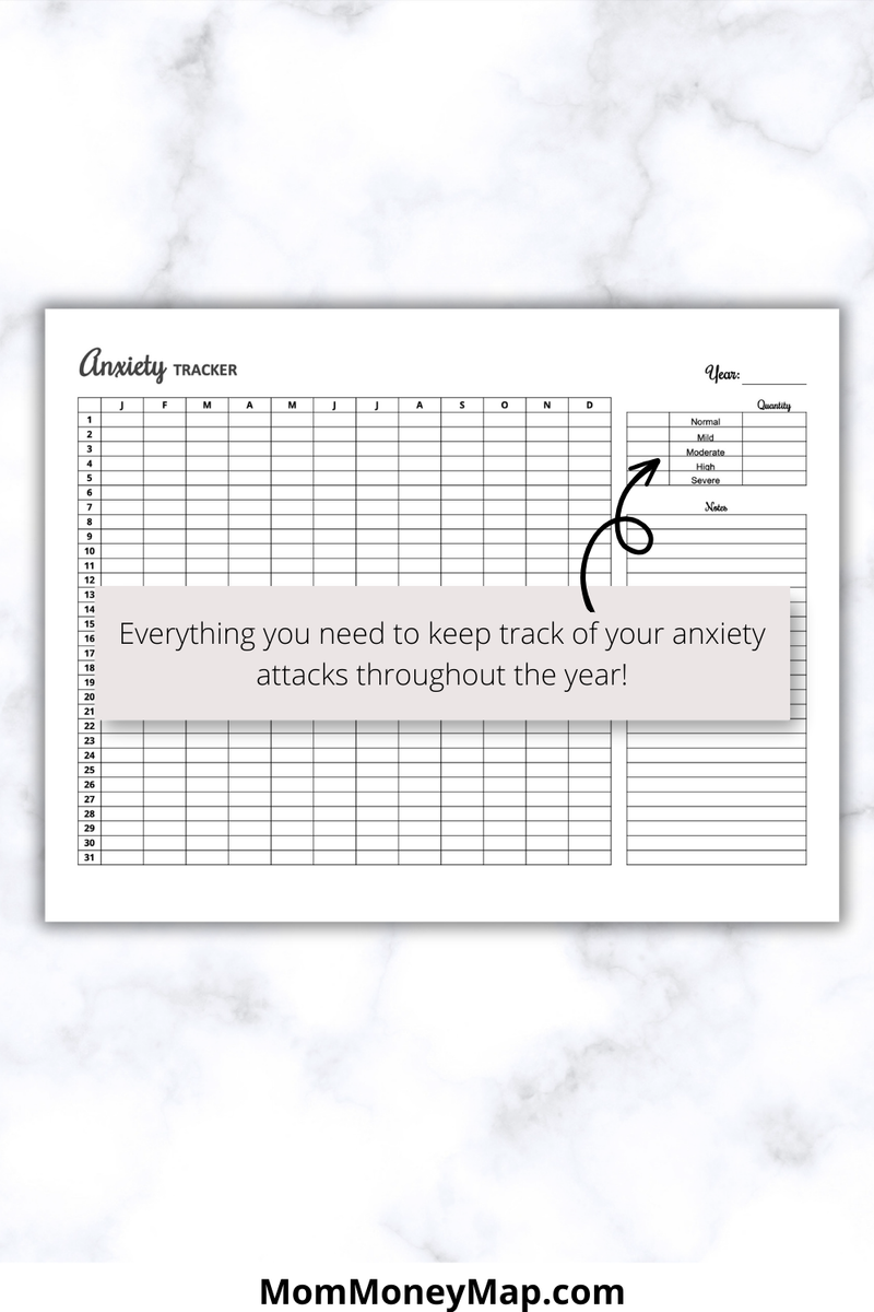Anxiety Tracker Printable PDF for Mental Health & Stress Relief – Mom ...