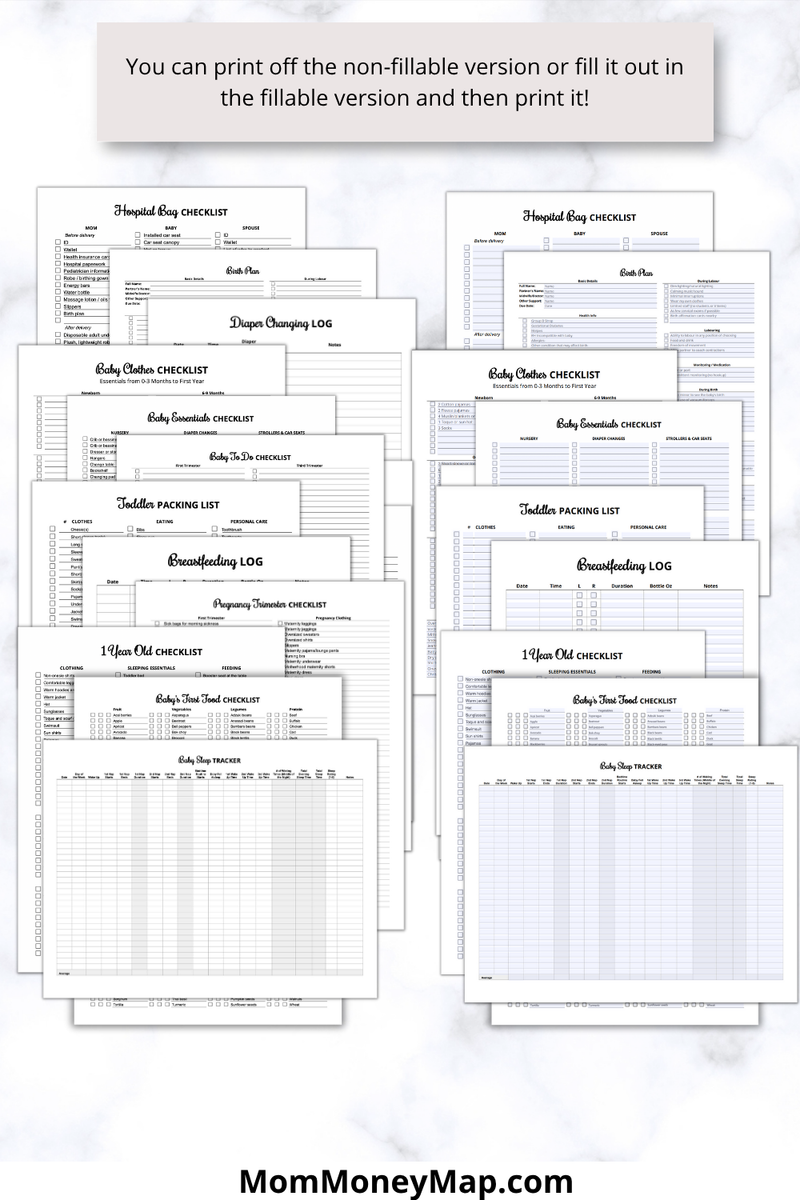 Baby Planner Printables PDF Bundle for Moms, Dads & Newborns – Mom ...
