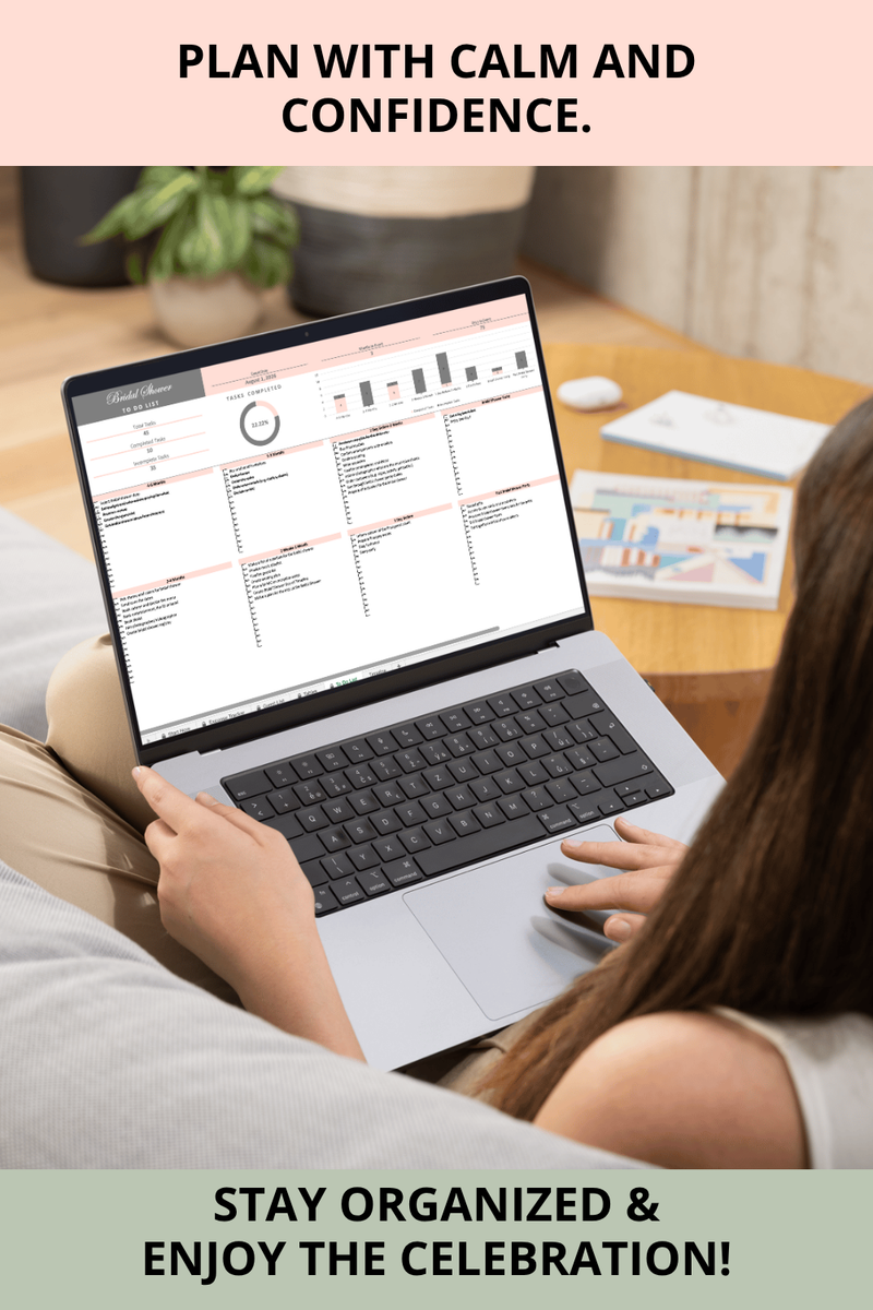Simple Bridal Shower Party Planner Excel | Budget & Guest Tracker – Mom ...