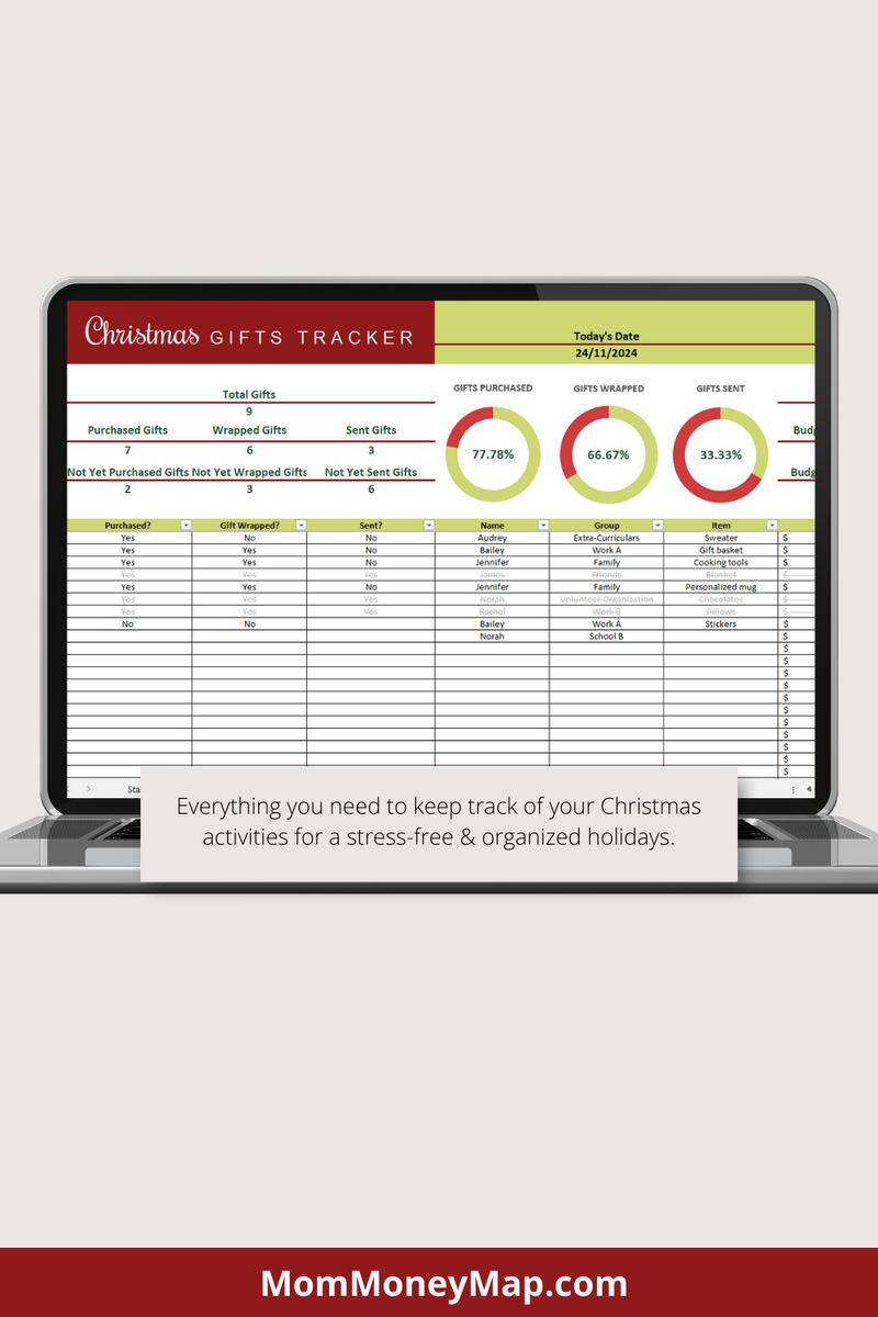 Christmas Planner Excel Spreadsheet – Mom Money Map