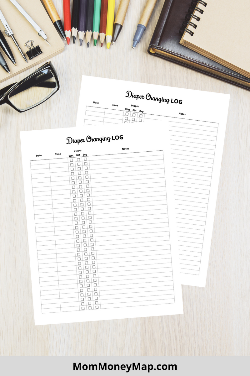 Diaper Changing Checklist Printable PDF for New Parents – Mom Money Map
