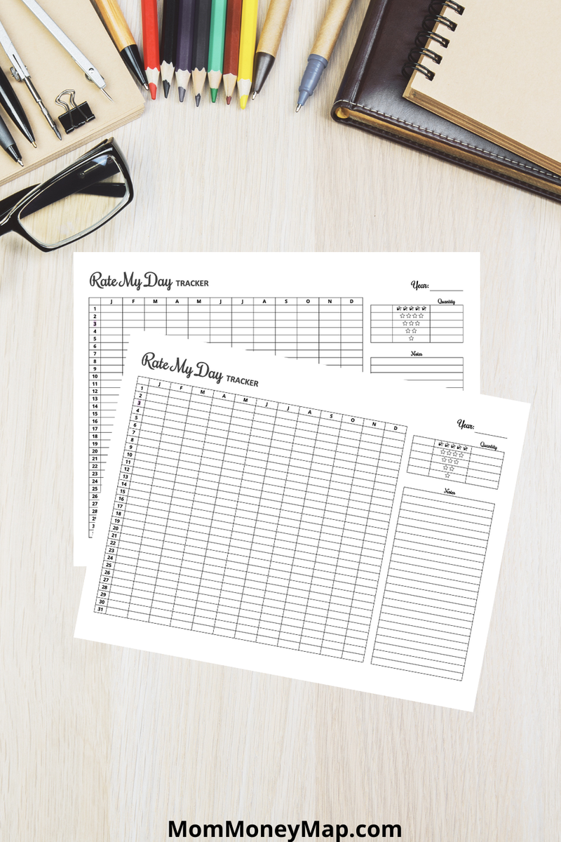 Rate My Day Tracker Printable PDF – Mom Money Map