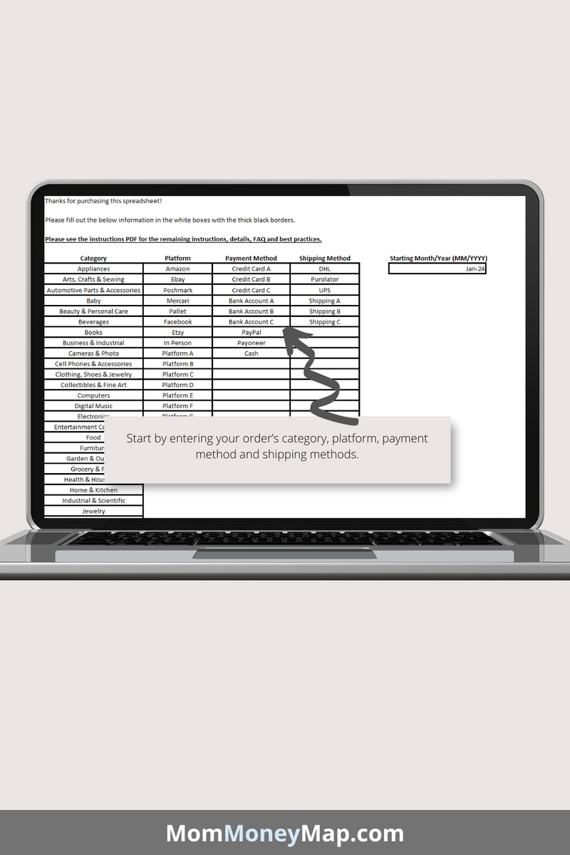 Order Tracker Excel Spreadsheet (with Order, Category and Platform Sum ...