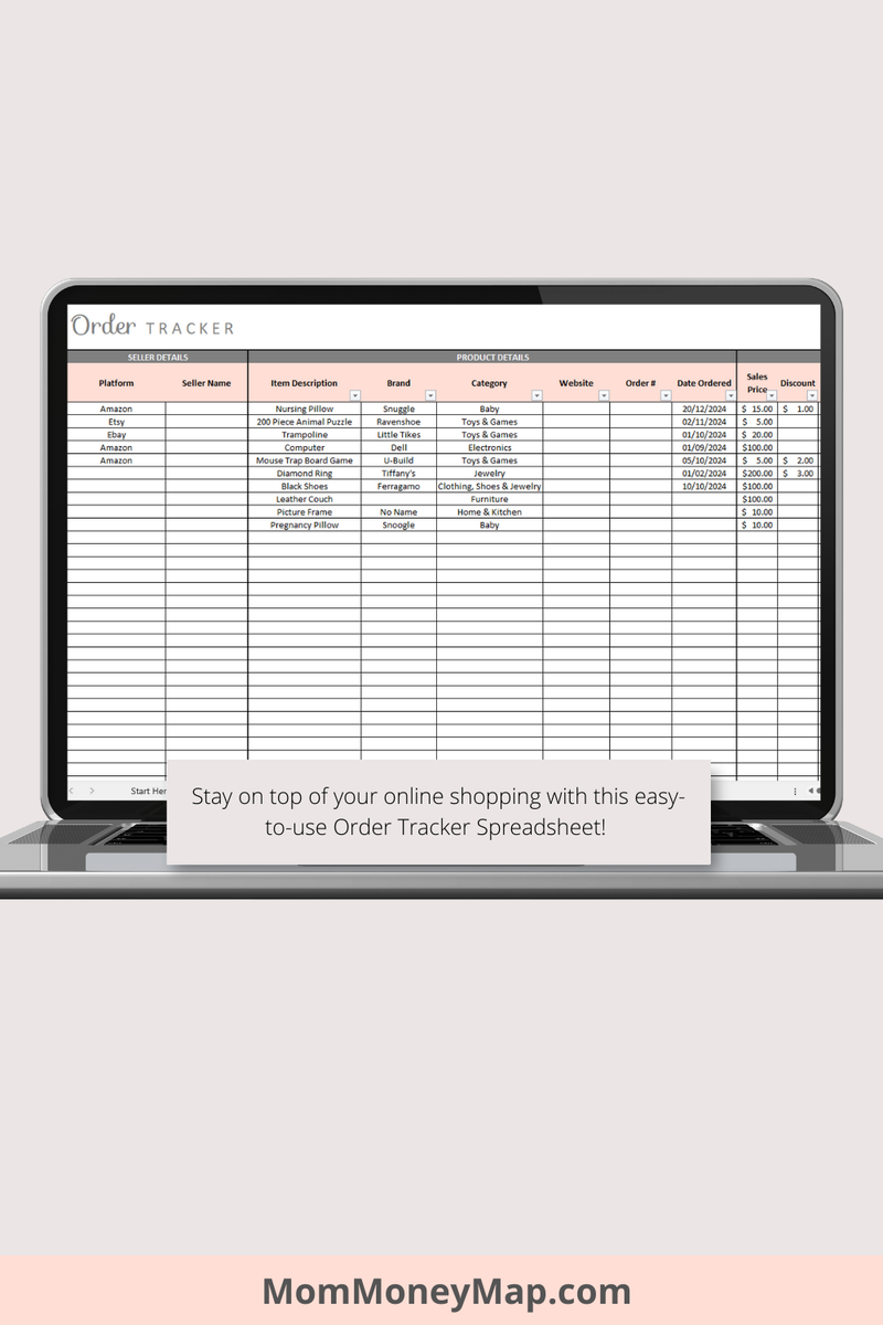 Simple Order Tracker Excel Spreadsheet for Sales & Inventory – Mom ...