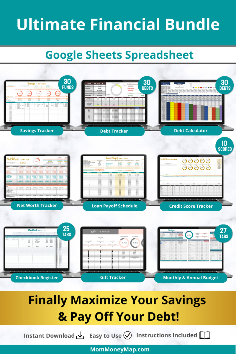 Ultimate Financial Bundle Google Sheets Spreadsheet for Budgeting – Mom ...