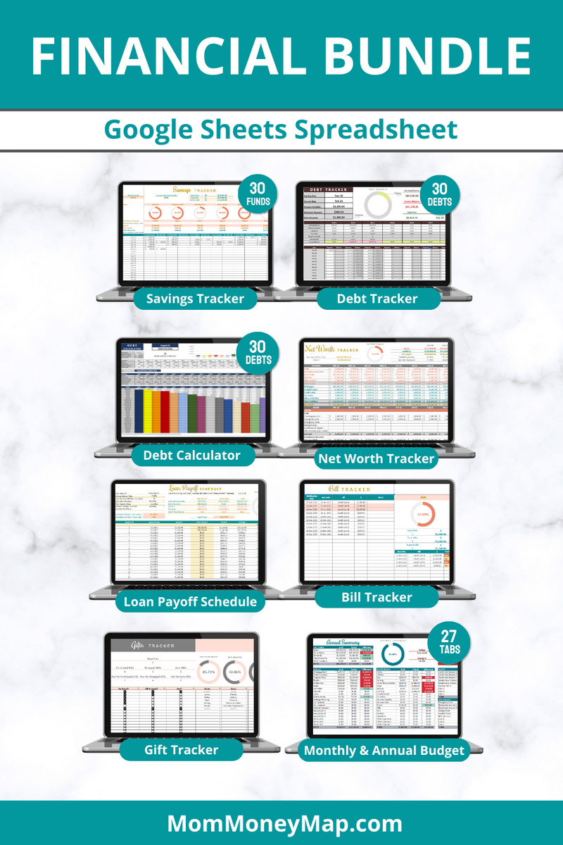 Financial Bundle Google Sheets Spreadsheet – Mom Money Map