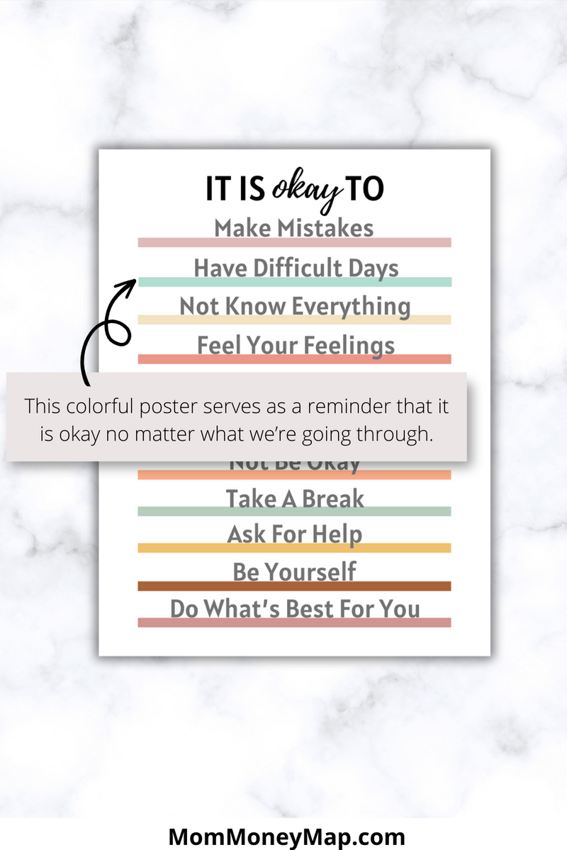 It’s Okay To Not Be Okay Printable PDF Poster for Home & Office – Mom ...