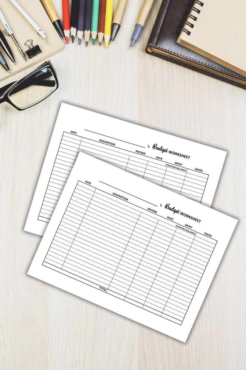 Budget Worksheet for Kids Printable PDF for Money Management – Mom ...
