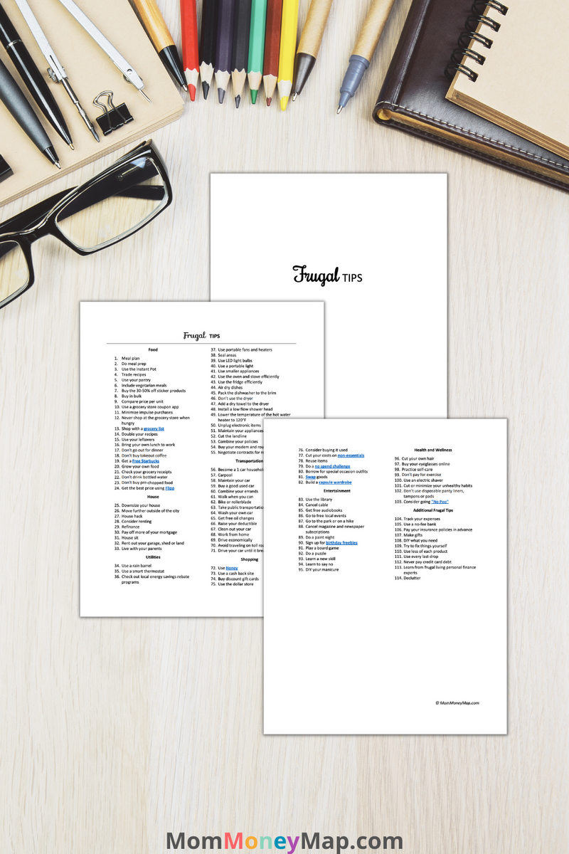 Frugal Tips Printable PDF | Money-Saving Guide – Mom Money Map