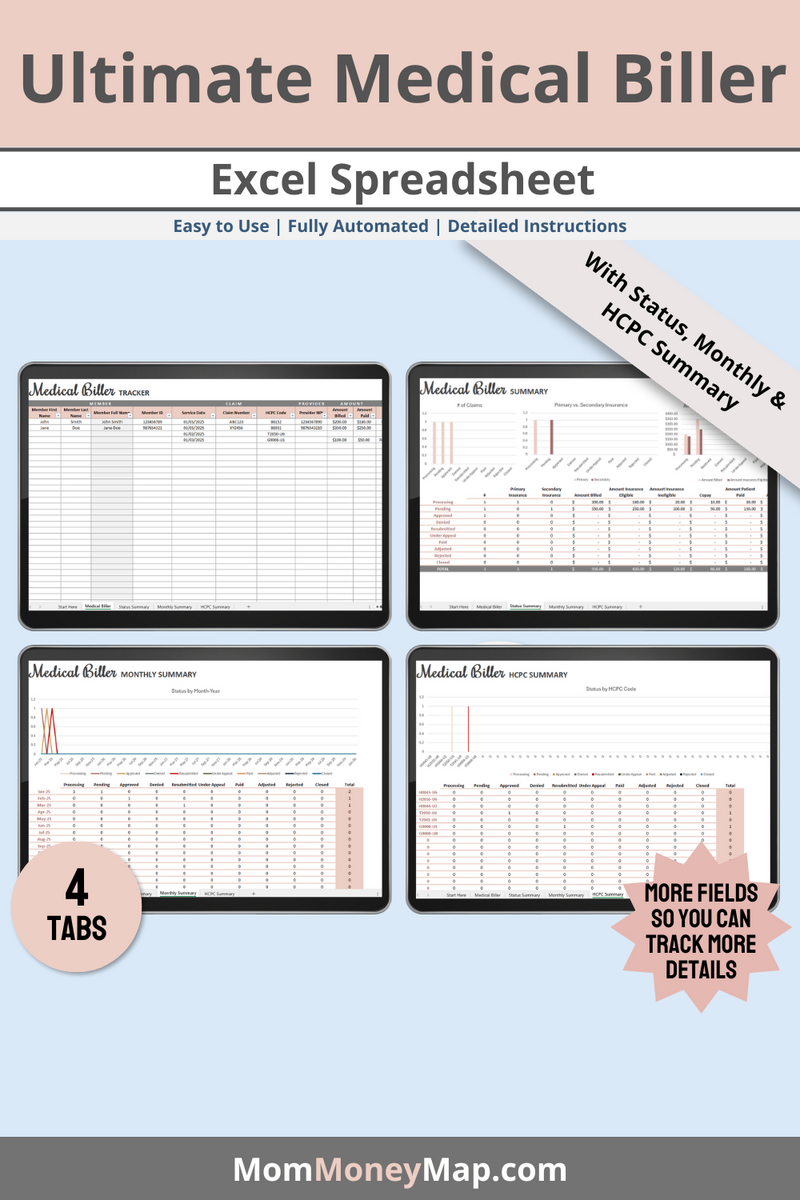 Ultimate Medical Biller Excel Spreadsheet for Claims & Payments – Mom ...