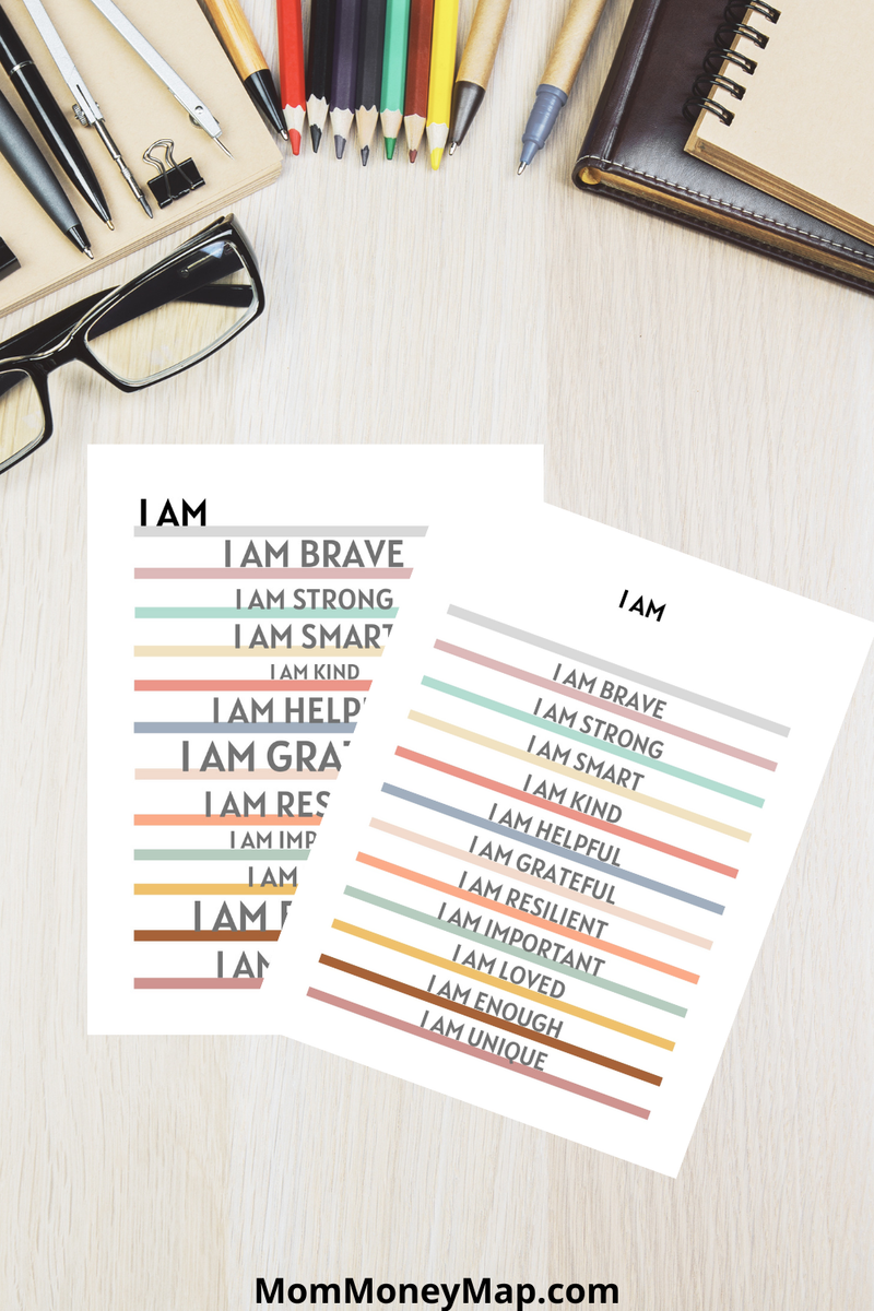 Positive Affirmations Printable PDF – Mom Money Map