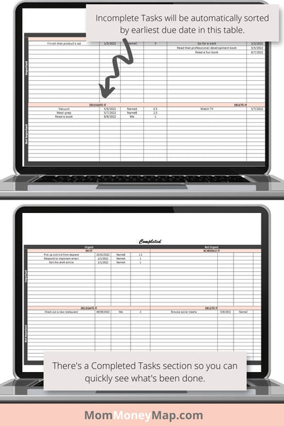 Priority Matrix Excel Spreadsheet With Due Dates Assign And Duration 9863