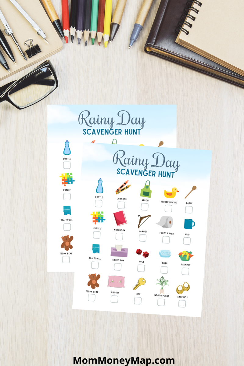 Rainy Day Scavenger Hunt Printable PDF for Kids & Indoor Fun – Mom ...