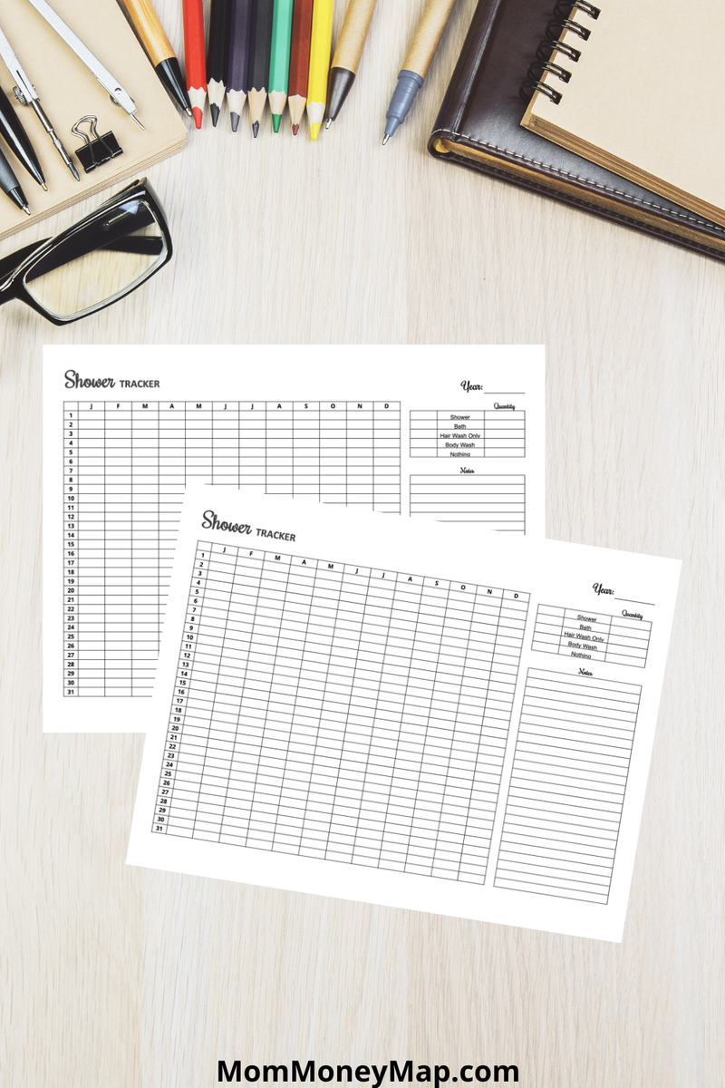 Shower Tracker Printable PDF for Daily Hygiene & Routine Tracking – Mom ...