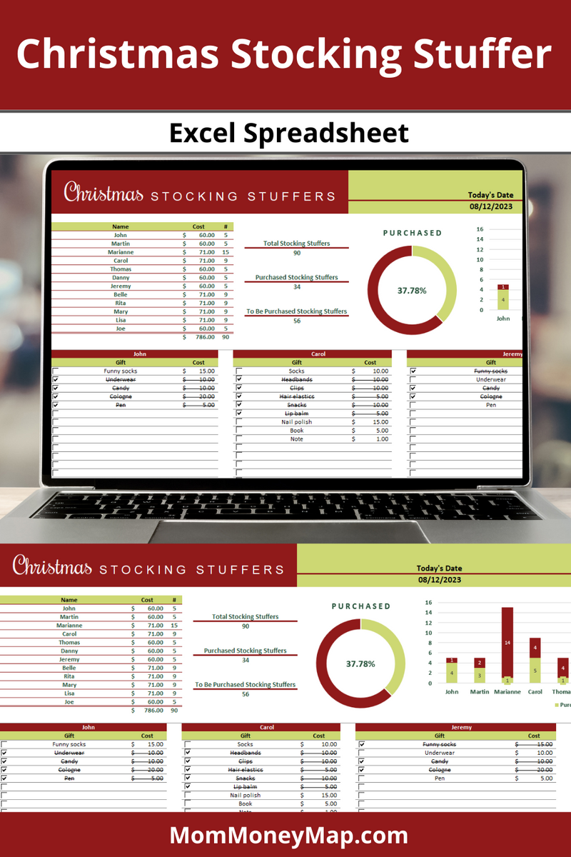 Christmas Stocking Stuffer Excel Spreadsheet – Mom Money Map