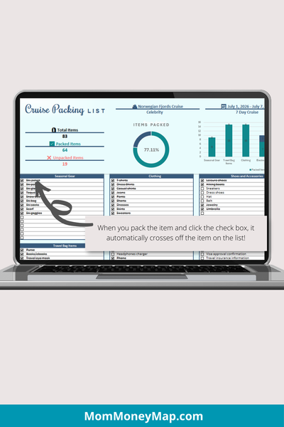 Cruise Packing List Excel Spreadsheet | Travel Packing Planner – Mom ...