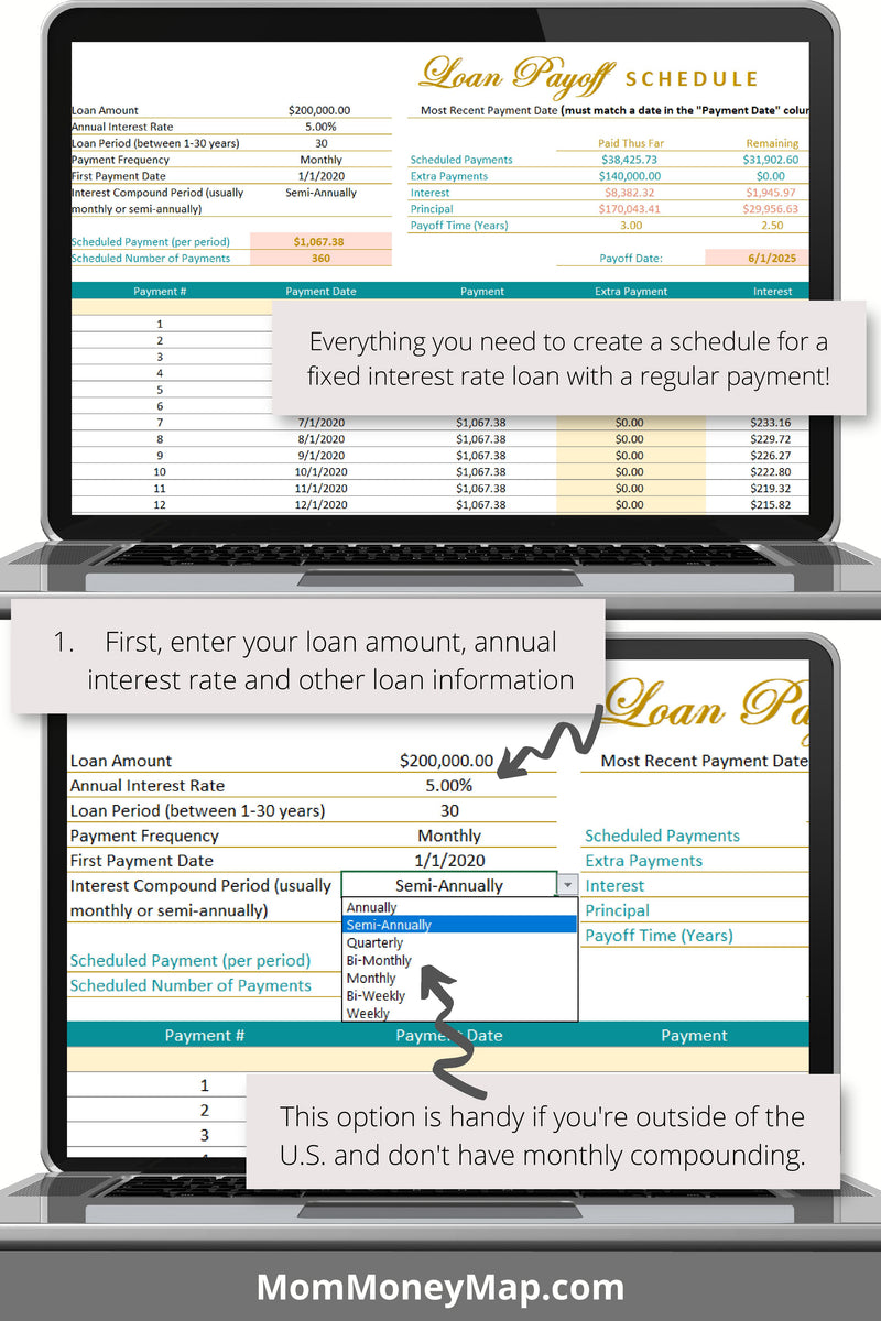 Loan Payoff Tracker Excel Spreadsheet – Mom Money Map