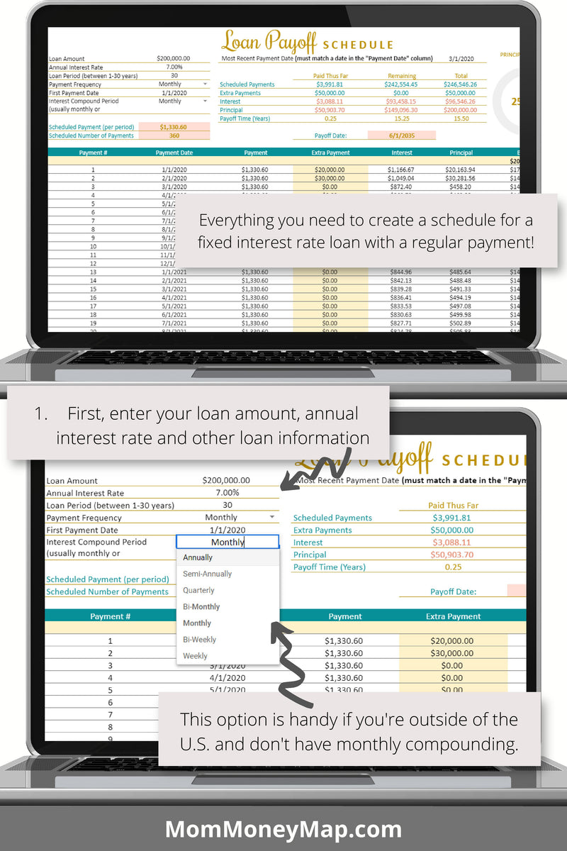 Loan Payoff Tracker Google Sheets Spreadsheet – Mom Money Map