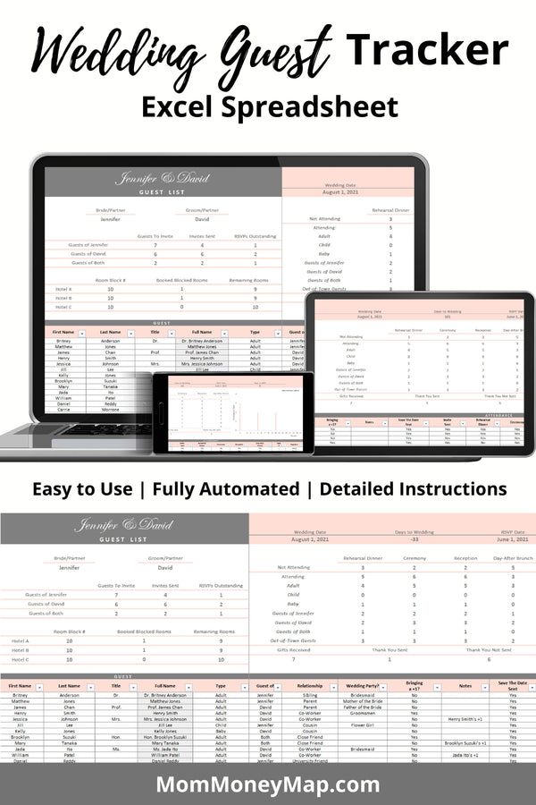 rsvp tracker template excel