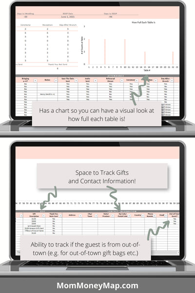Wedding Guest List Tracker Excel Spreadsheet – Mom Money Map