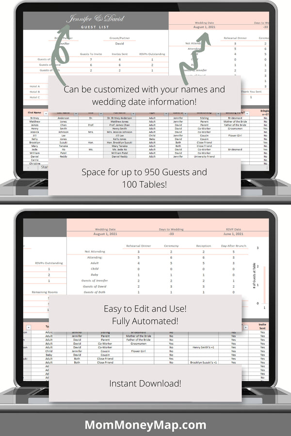 rsvp tracker template excel