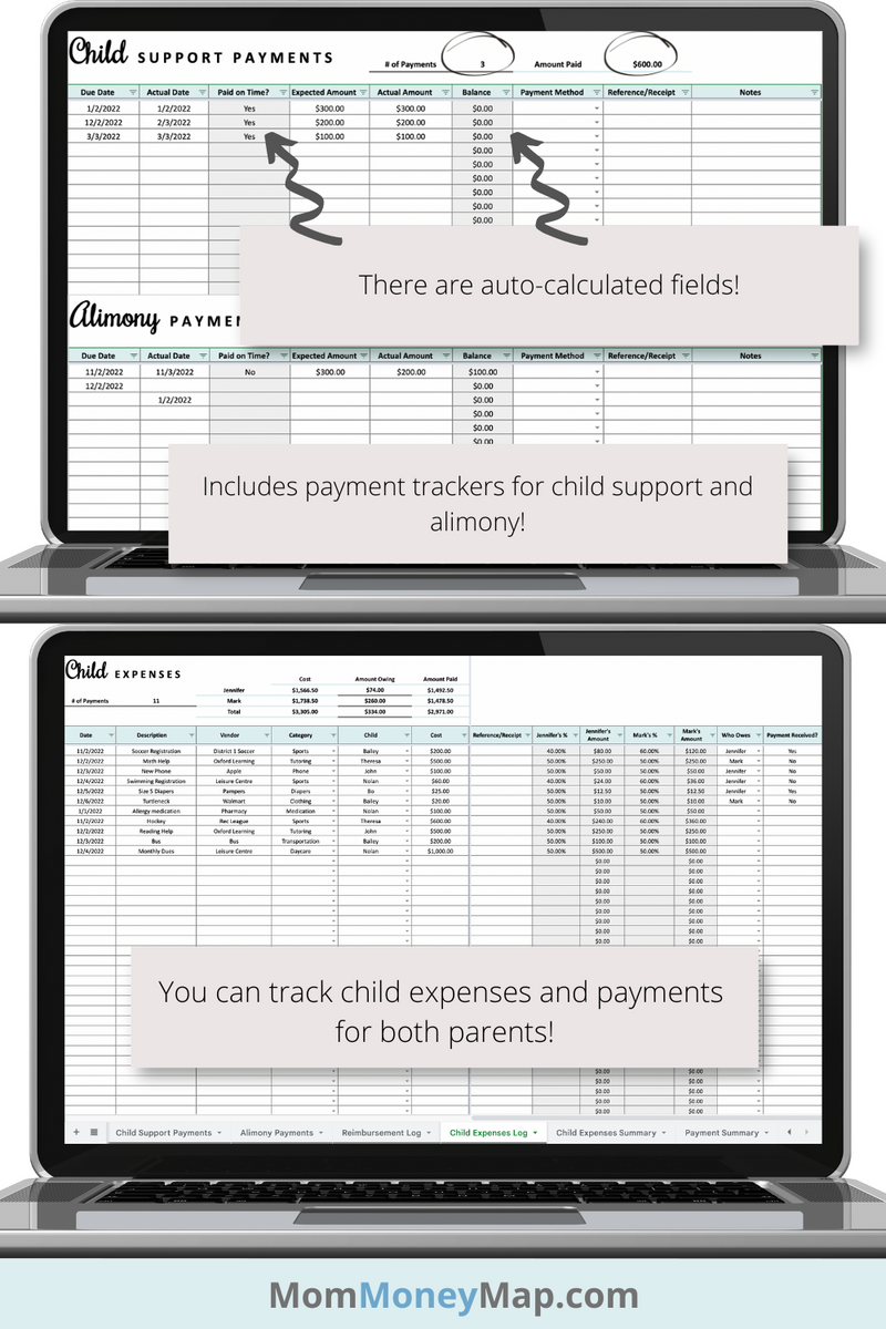 Co-Parenting Planner Google Sheets Spreadsheet - Blue – Mom Money Map