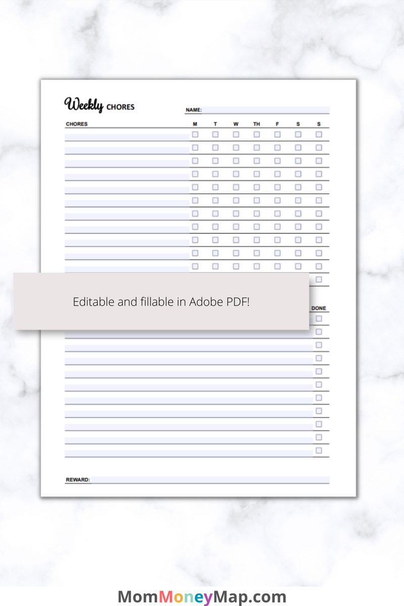 Allowance Chart Template