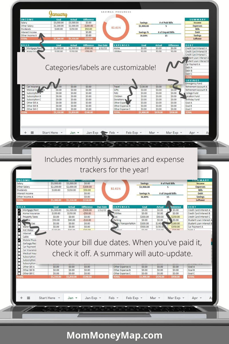 Simple Budget Google Sheets Spreadsheet – Mom Money Map