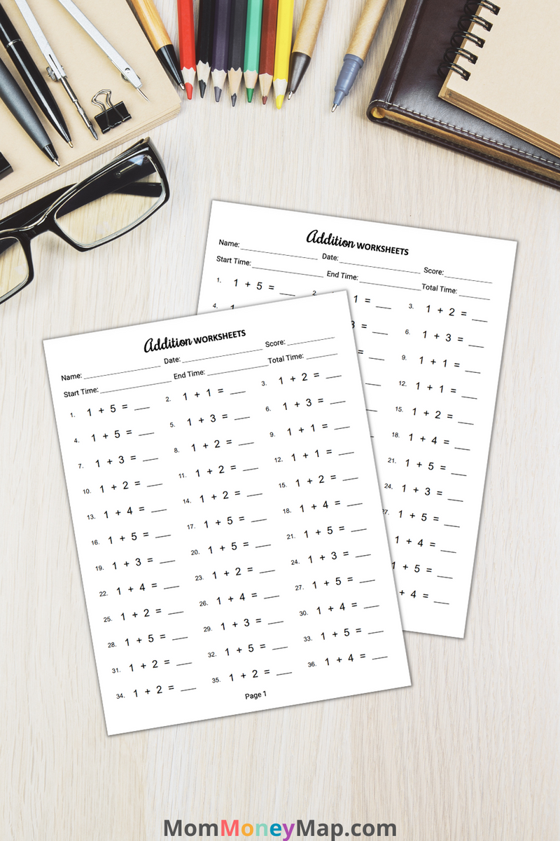 Addition Worksheets Printable PDF | Math Practice – Mom Money Map