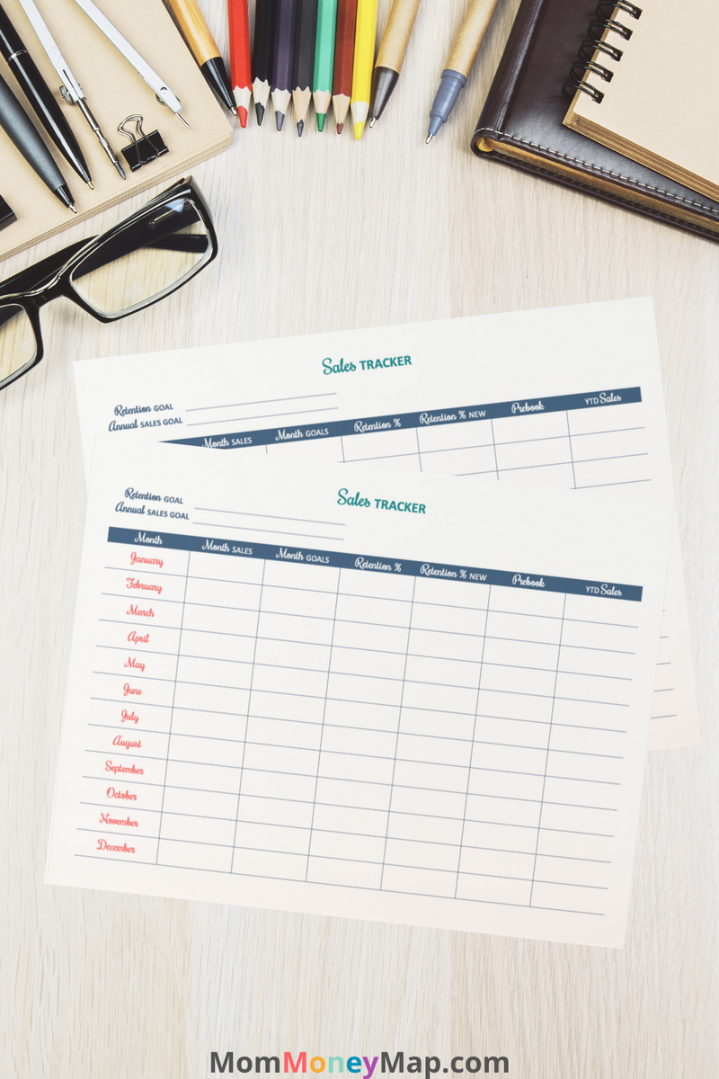Sales Tracker Printable PDF – Mom Money Map